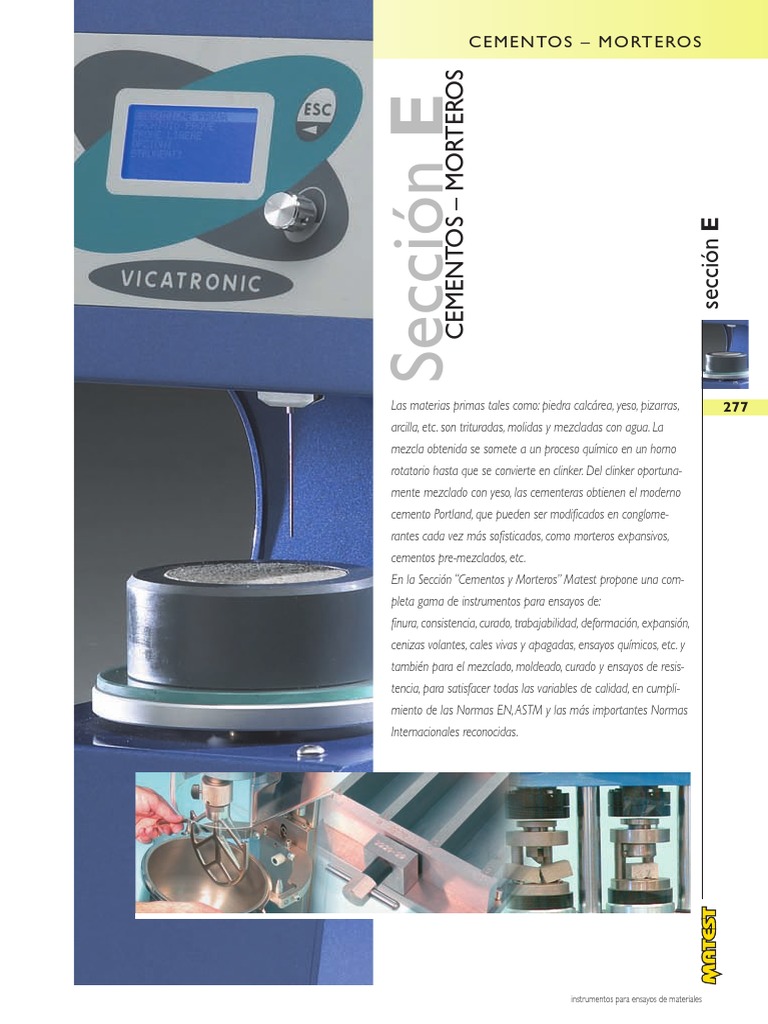 Permeabilímetro de Blaine y Vicatronic | PDF | Cemento | Filtración