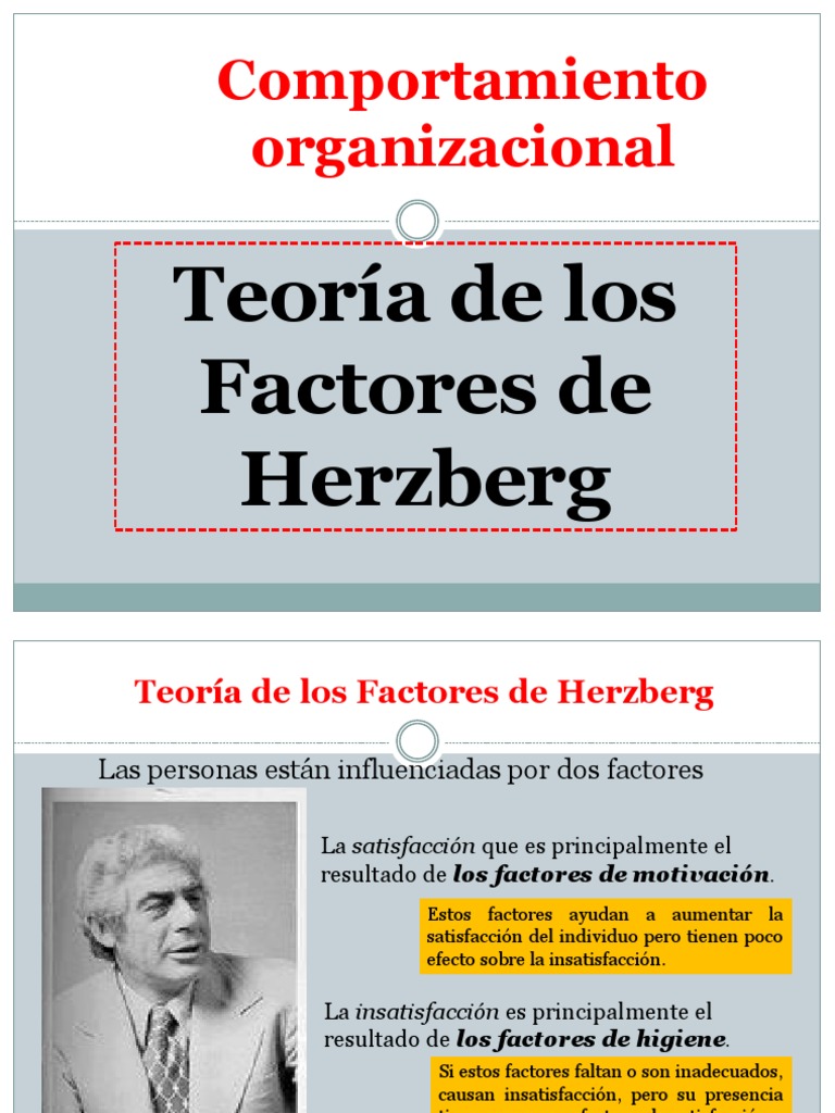 Teoría de Los Factores de Herzberg | Descargar gratis PDF | Motivación ...