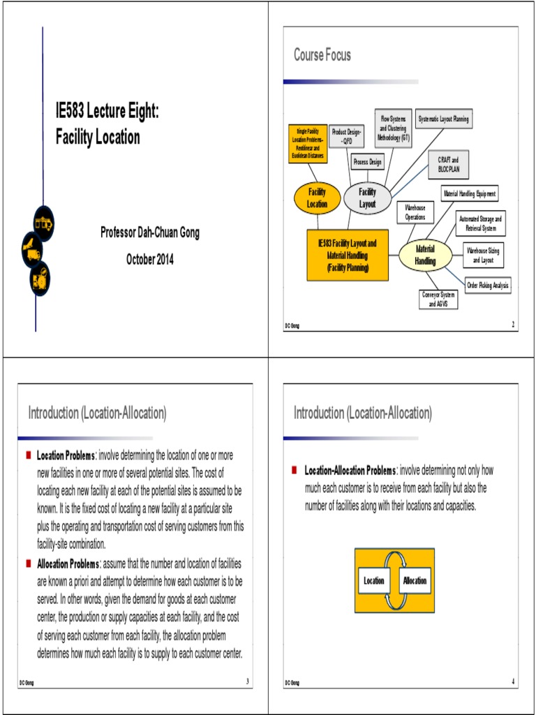 Lecture Eight: Facility Location | PDF | Distance | Warehouse