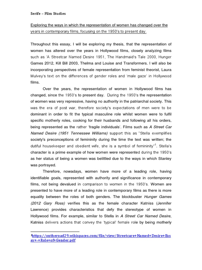 Representation of Women Essay | PDF | Gender Role | Critical Theory