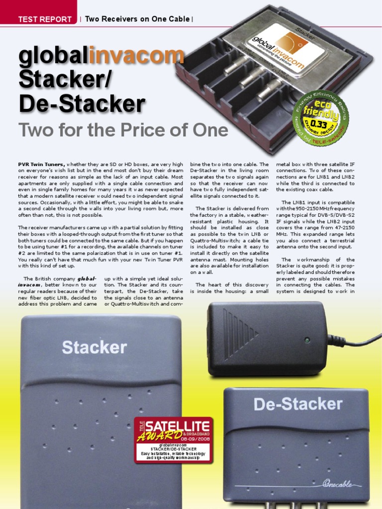 Satellite Signal Stacker/De-Stacker Review | PDF | Coaxial Cable ...