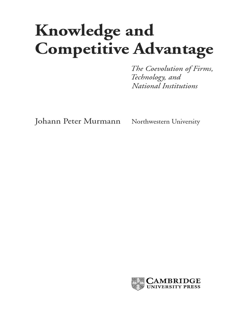 Knowledge and Competitive Advantage - The Coevolution of Firms ...