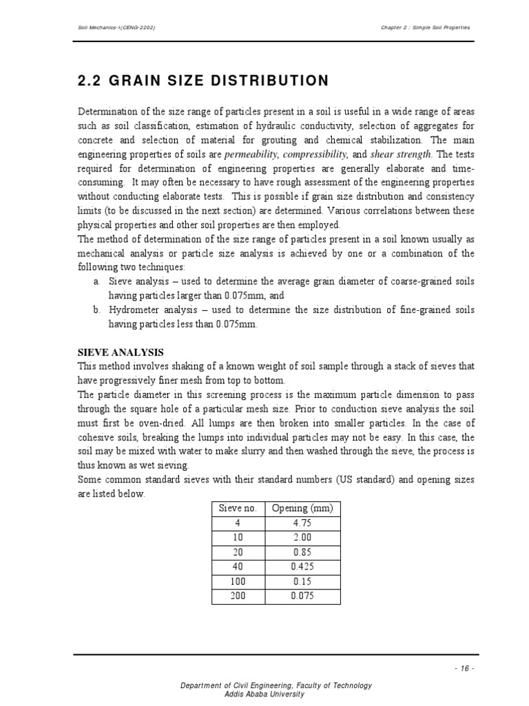 2.2 Grain Size Distribution: Sieve Analysis | PDF | Soil Mechanics ...