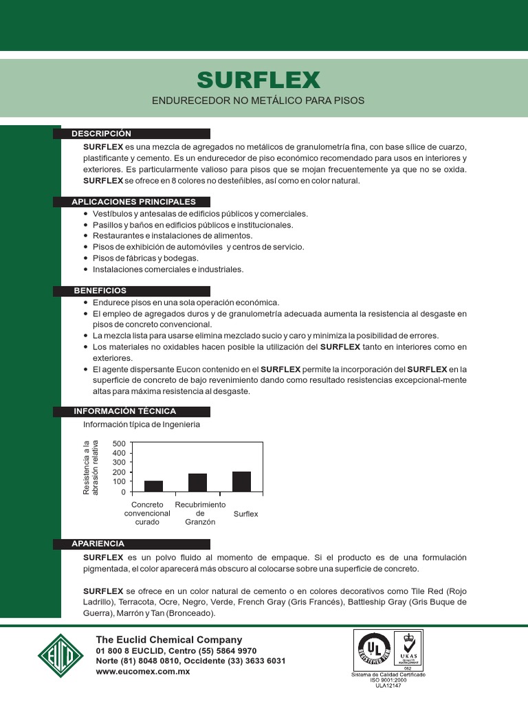 Surflex - Endurecedor para Pisos | PDF | Color | Hormigón