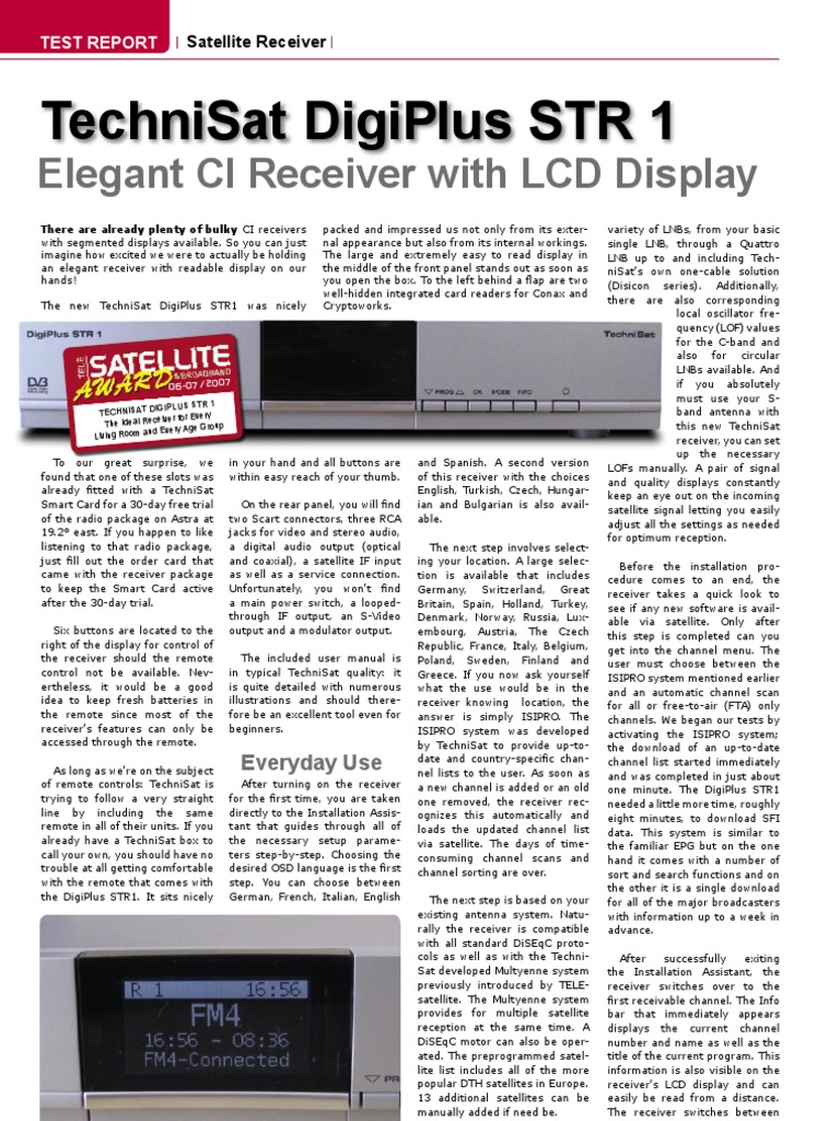 0707 Technisat | PDF | Television | Media Formats