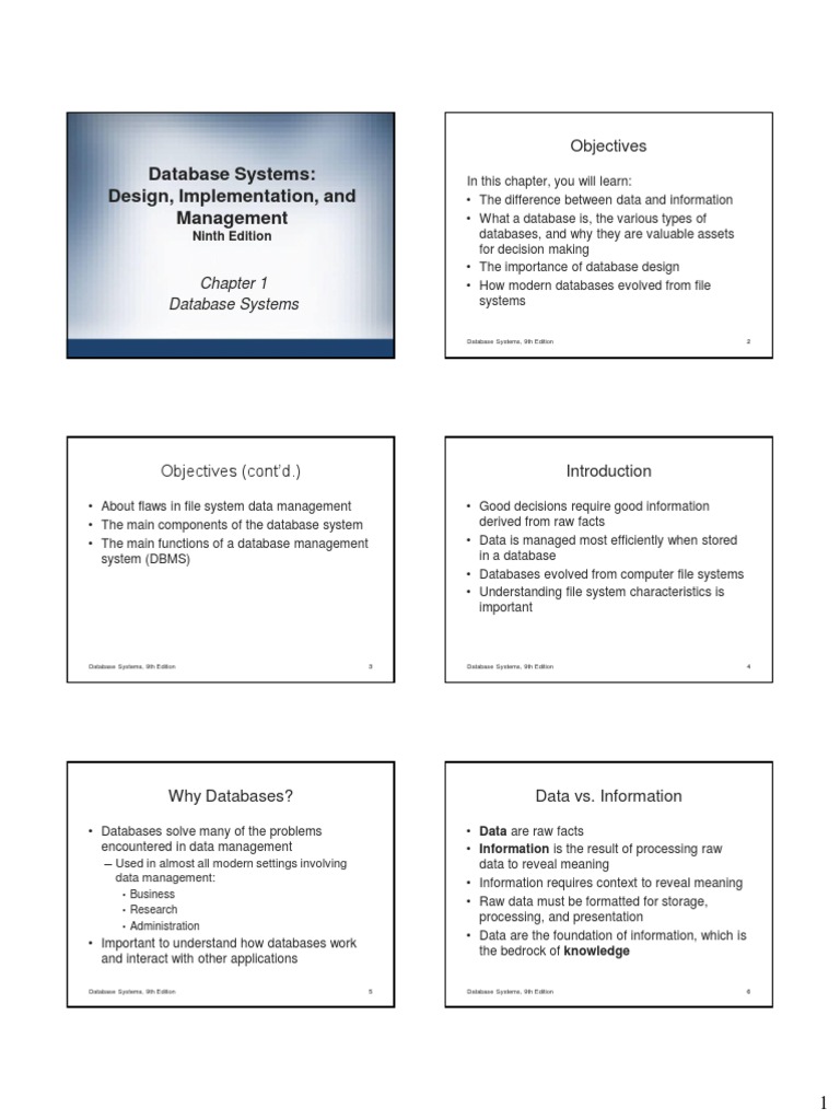 Database Systems: Design, Implementation, and Management: Objectives ...