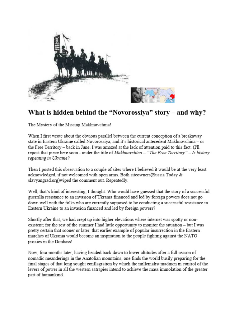 What Is Hidden Behind The "Novorossiya" Story - and Why? | PDF ...
