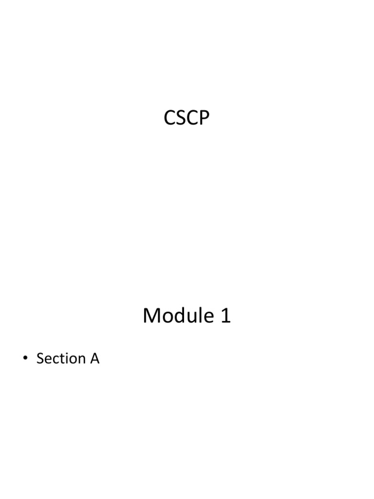 CSCP Module 1 | PDF