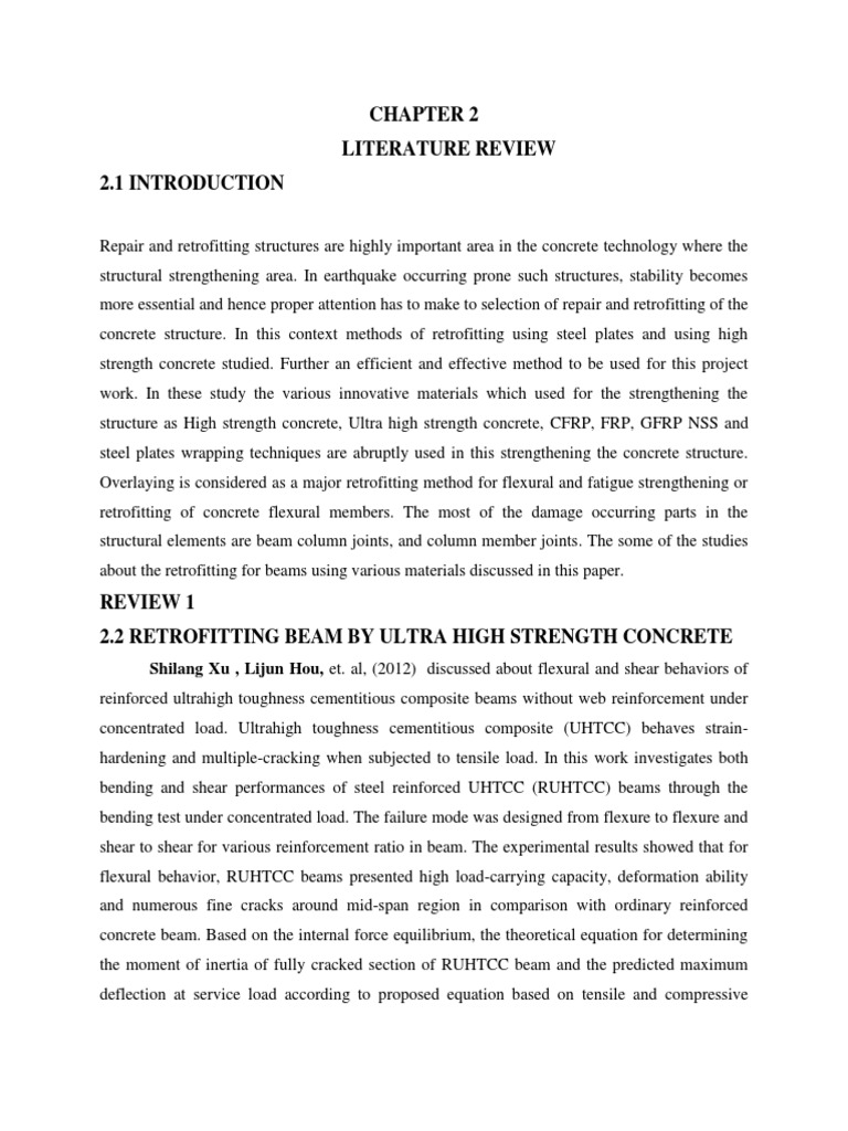 Literature Review | PDF | Strength Of Materials | Reinforced Concrete