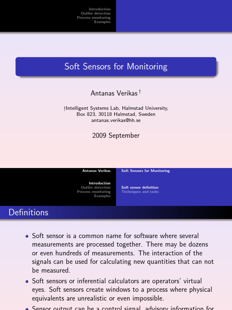 Soft Sensors | PDF | Robust Statistics | Principal Component Analysis