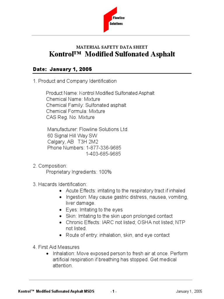 Kontrol MSDS | PDF | Chemistry | Safety