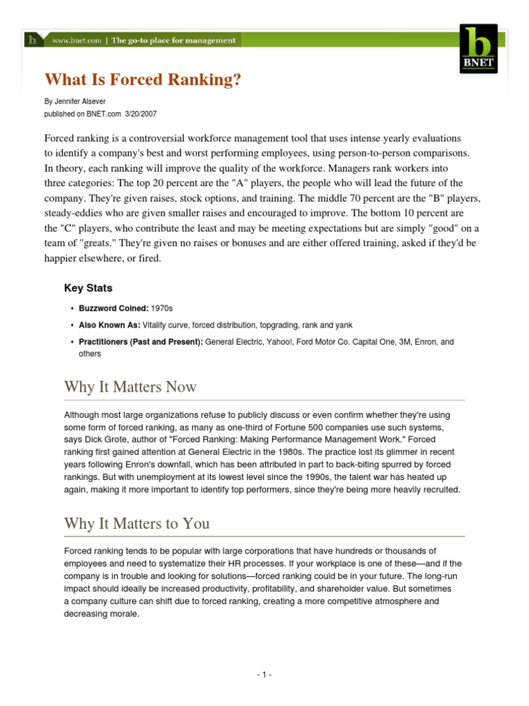 What Is Forced Ranking? | PDF | Employment | Economies