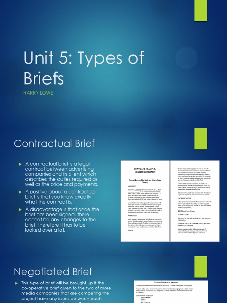 Unit 5 Types of Briefs | PDF | Negotiation | Mass Media