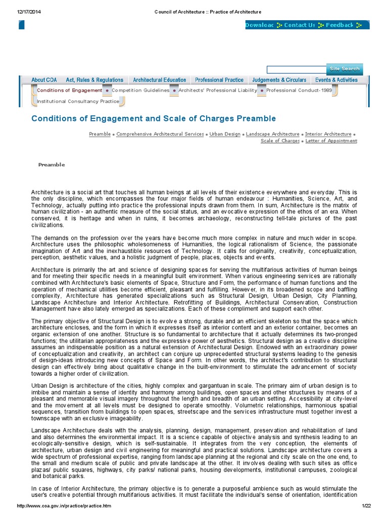 Scale of Charges | PDF | Architect | Construction Management