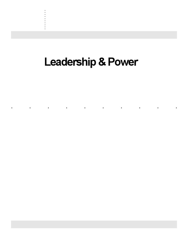 Leadership Handbook | PDF | Power (Social And Political) | Leadership