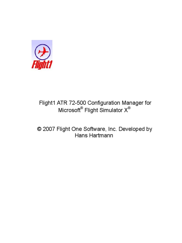 Flight1 ATR 72-500 Configuration Manager For Microsoft Flight Simulator ...