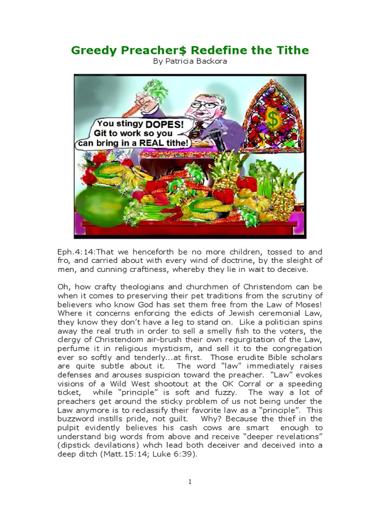 Greedy Preachers Redefine The Tithe | PDF | Tithe | Abraham