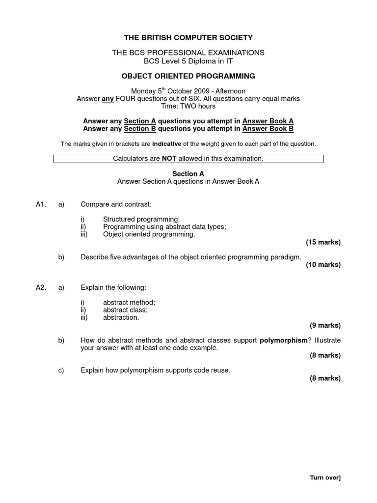 Object-Oriented Programming Exam: Comparing Programming Paradigms, Design Patterns, UML Diagrams ...