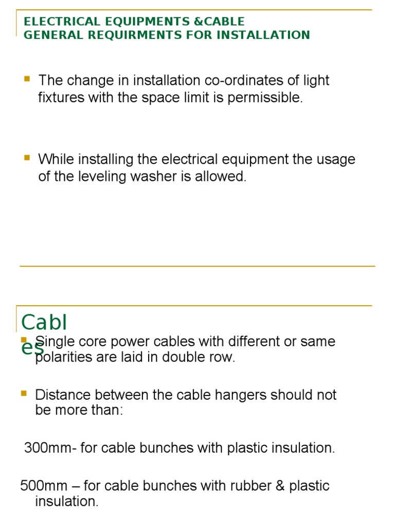 General Requirments For Installation | PDF | Electrical Components ...
