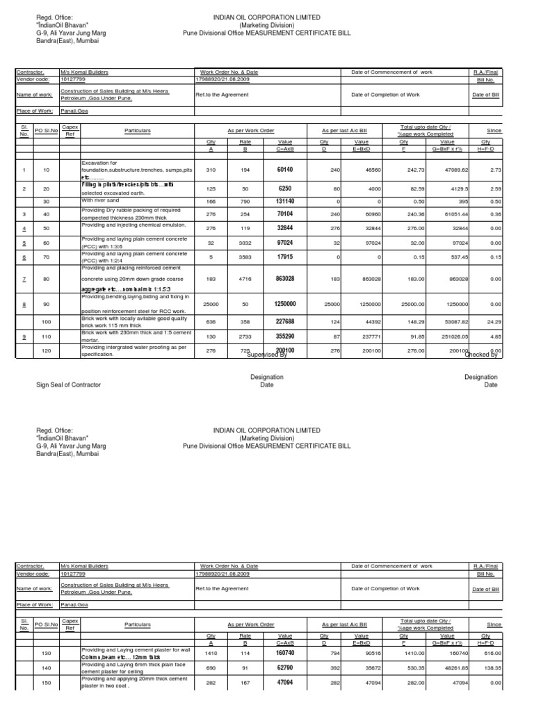 Bill Format Indian Oil | Tax Deduction | Payments