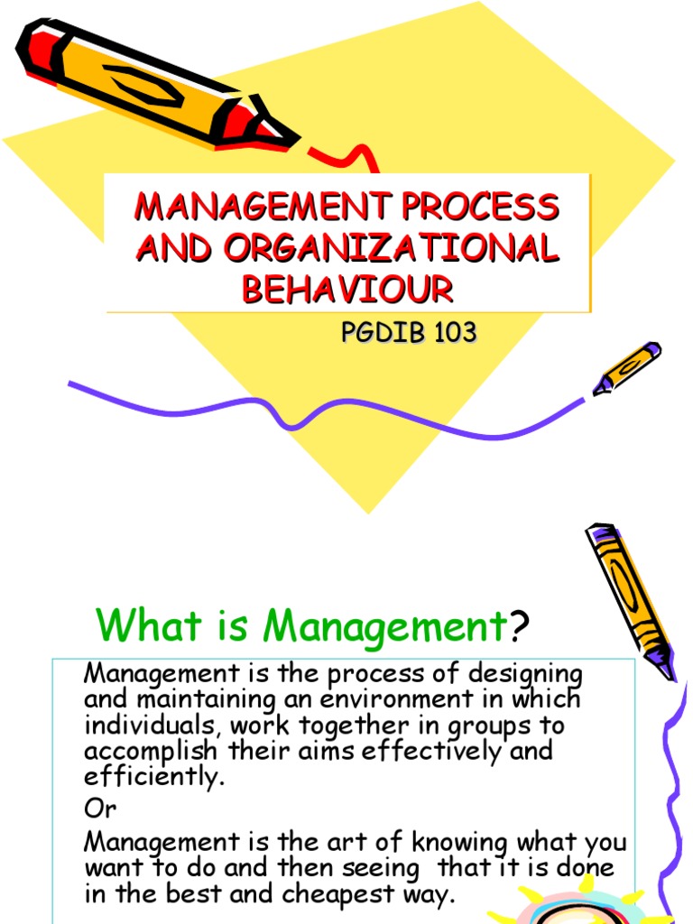 Overview of Management Processes | PDF | Organizational Behavior ...