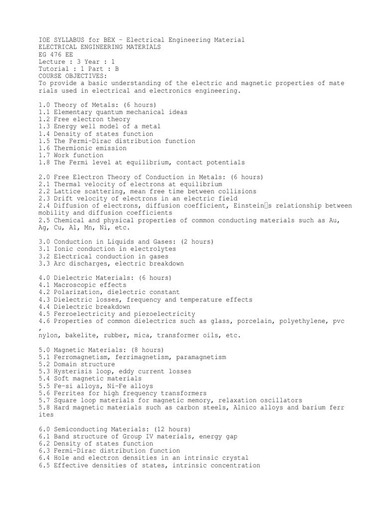 Electrical Engineering Material | Download Free PDF | Electrical ...