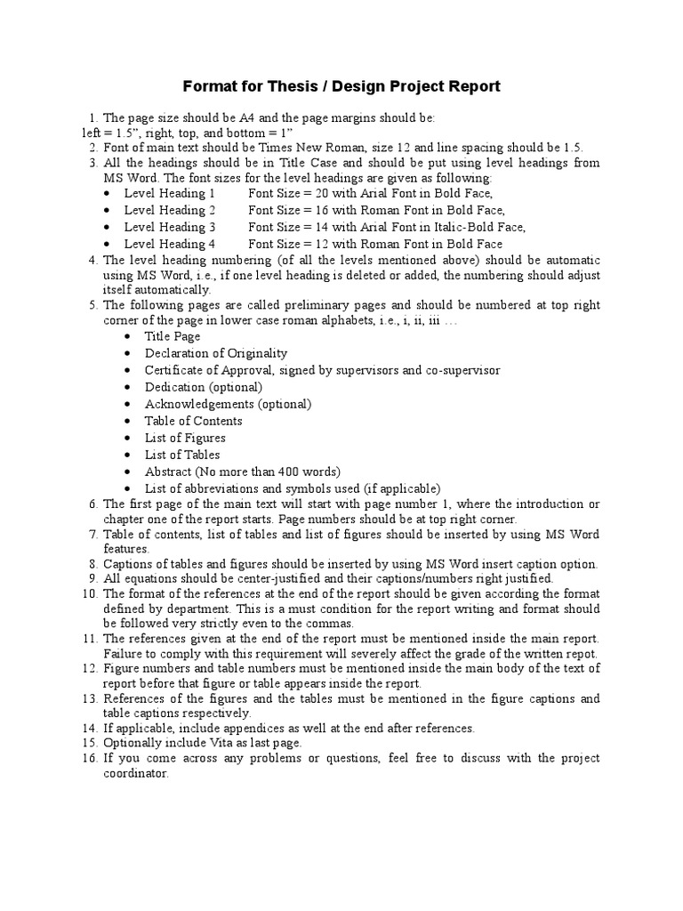 Format For Thesis Project Report | PDF | Signal (Electrical Engineering ...