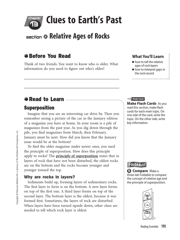 Relative Dating Reading Assignment | PDF | Petrology | Rock (Geology)