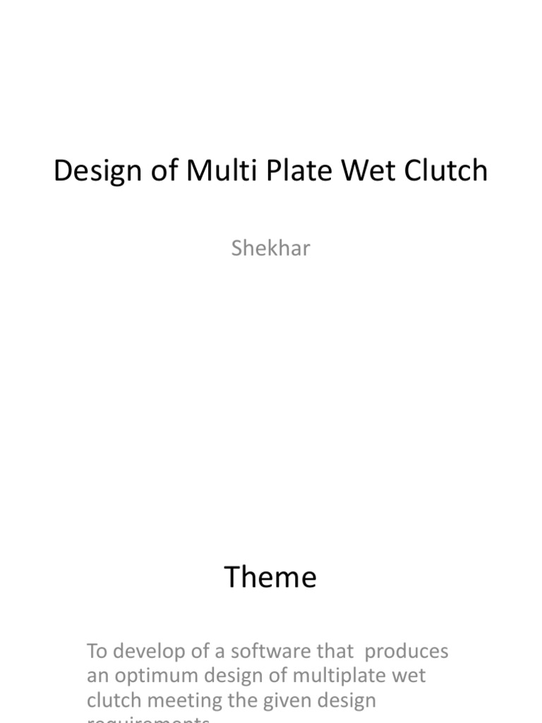 Multi Plate Wet Clutch Design Software | PDF | Clutch | Applied And ...