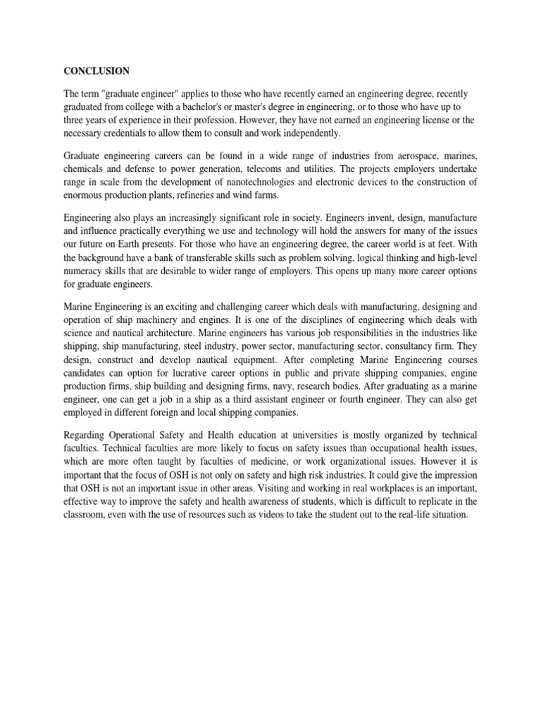 Conclusion | Engineer | Engineering