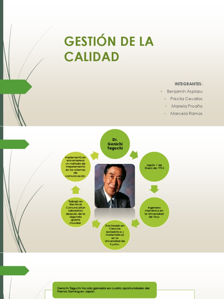 Gurús de La Calidad: Genichi Taguchi | PDF | Función de pérdida ...