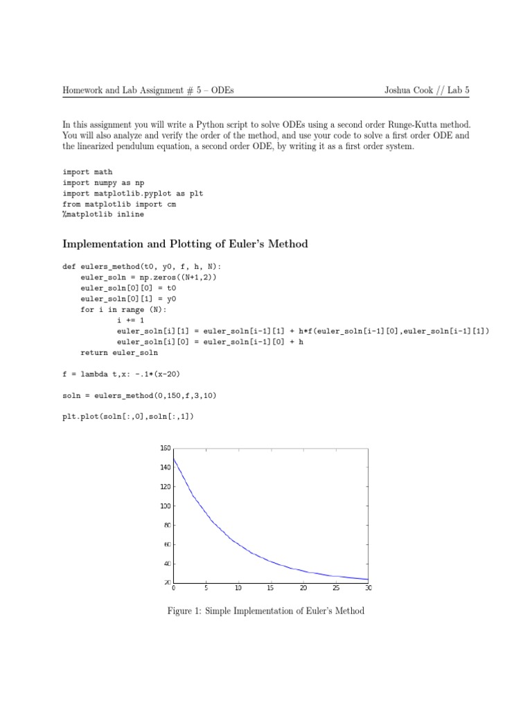 Runge Kutta Lab With Pendulum Problem | PDF | Mathematical Analysis | Mathematical Objects