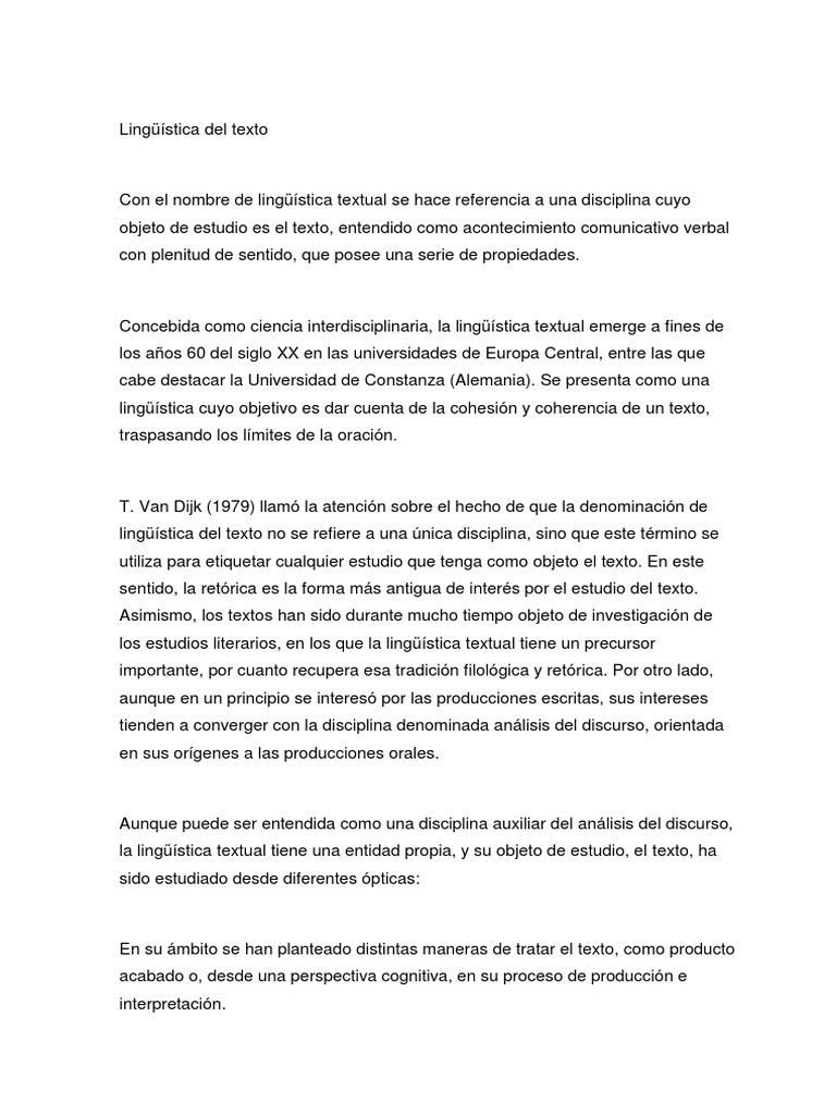 Lingüística Del Texto | PDF | Lingüística | Gramática
