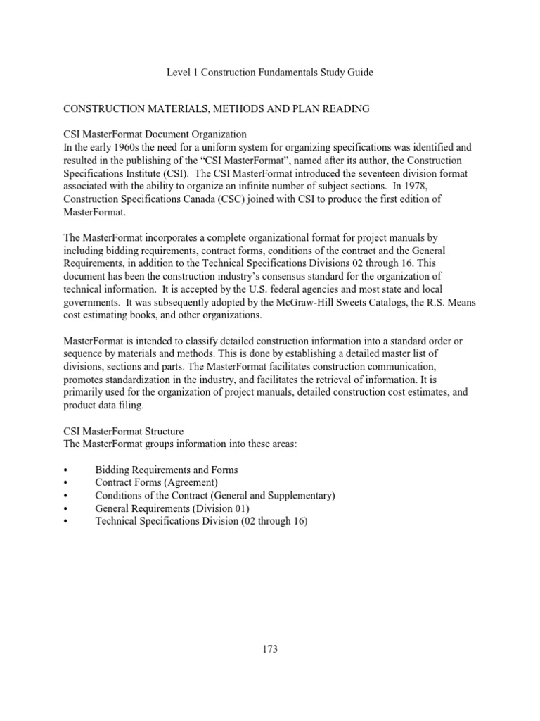 CSI MasterFormat Overview Guide | PDF | Crane (Machine) | Deep Foundation