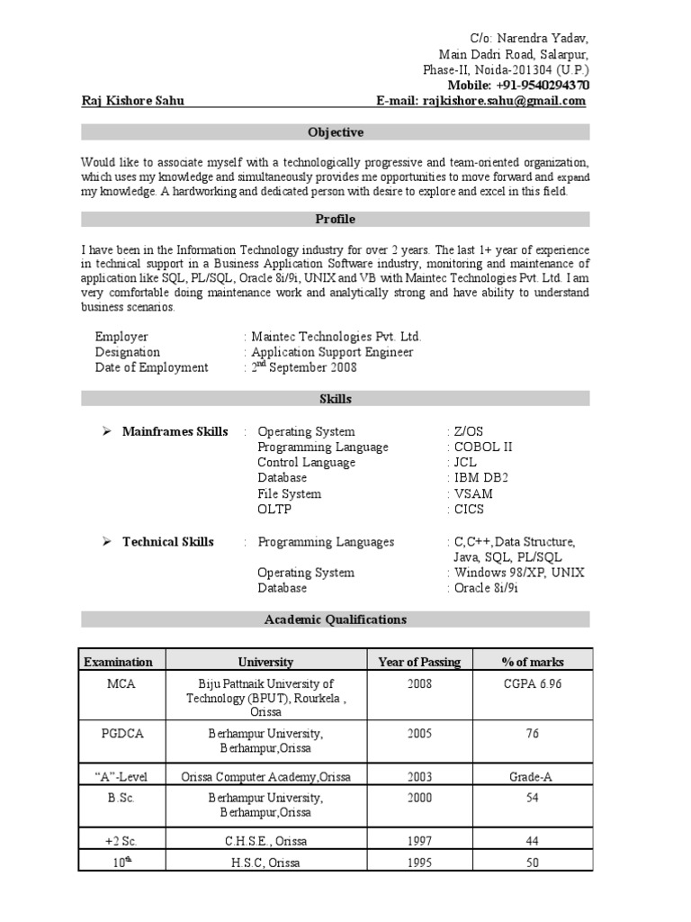 Raj Kishore Sahu Objective Pdf Oracle Database Operating System 5251