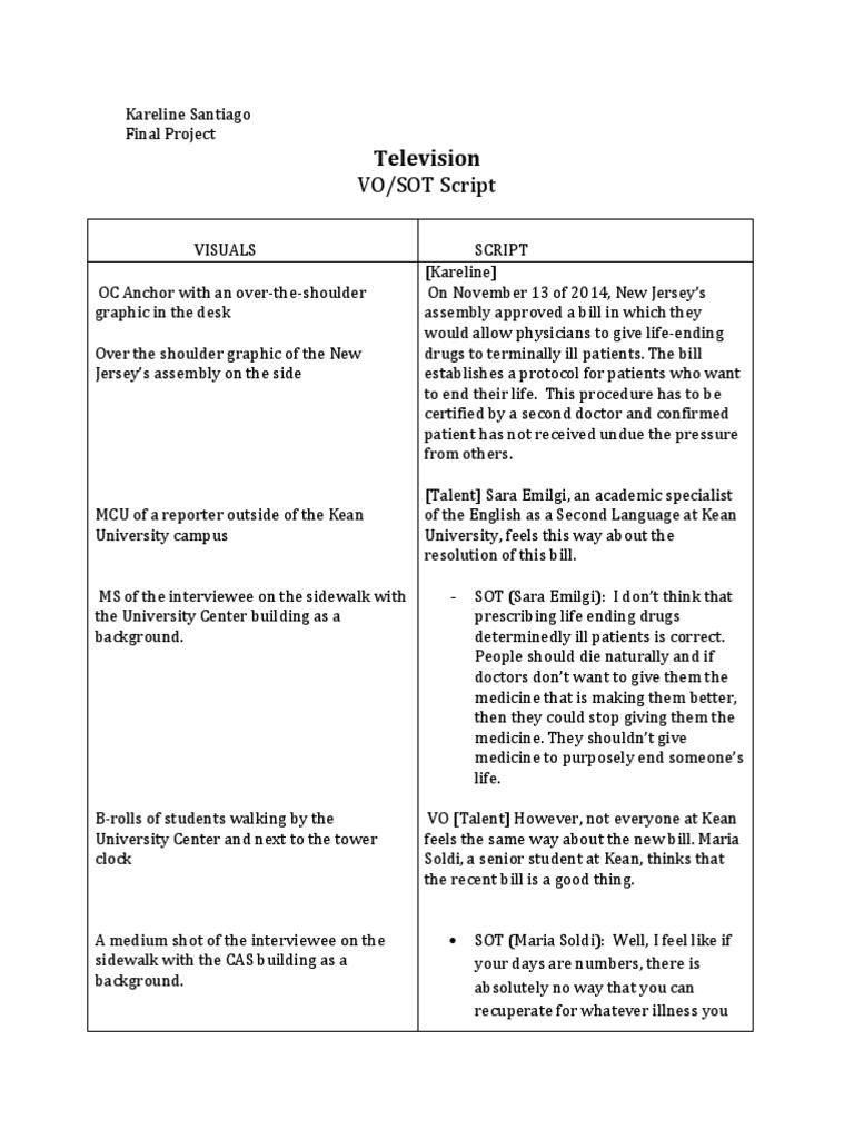 Final Project: VO/SOT Script