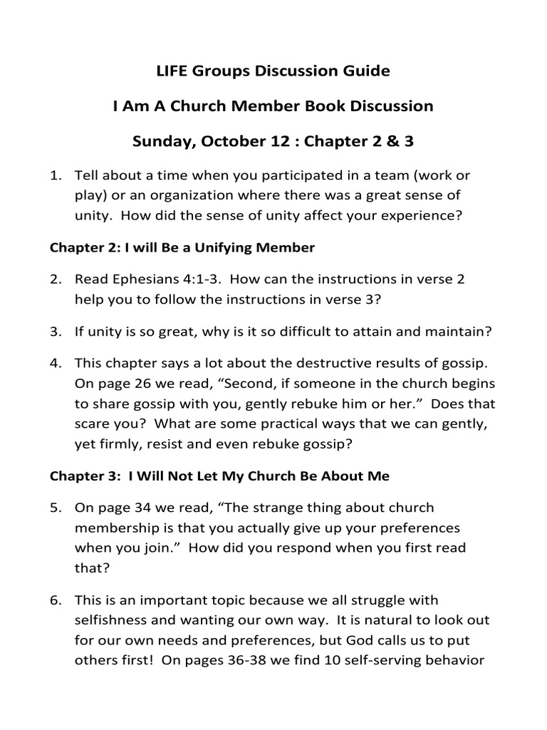I Am A Church Member - LIFE Groups Week 2 | PDF | Prayer | Books