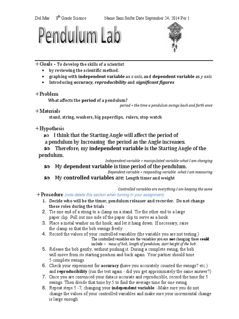 Pendulum Lab | PDF | Pendulum | Experiment