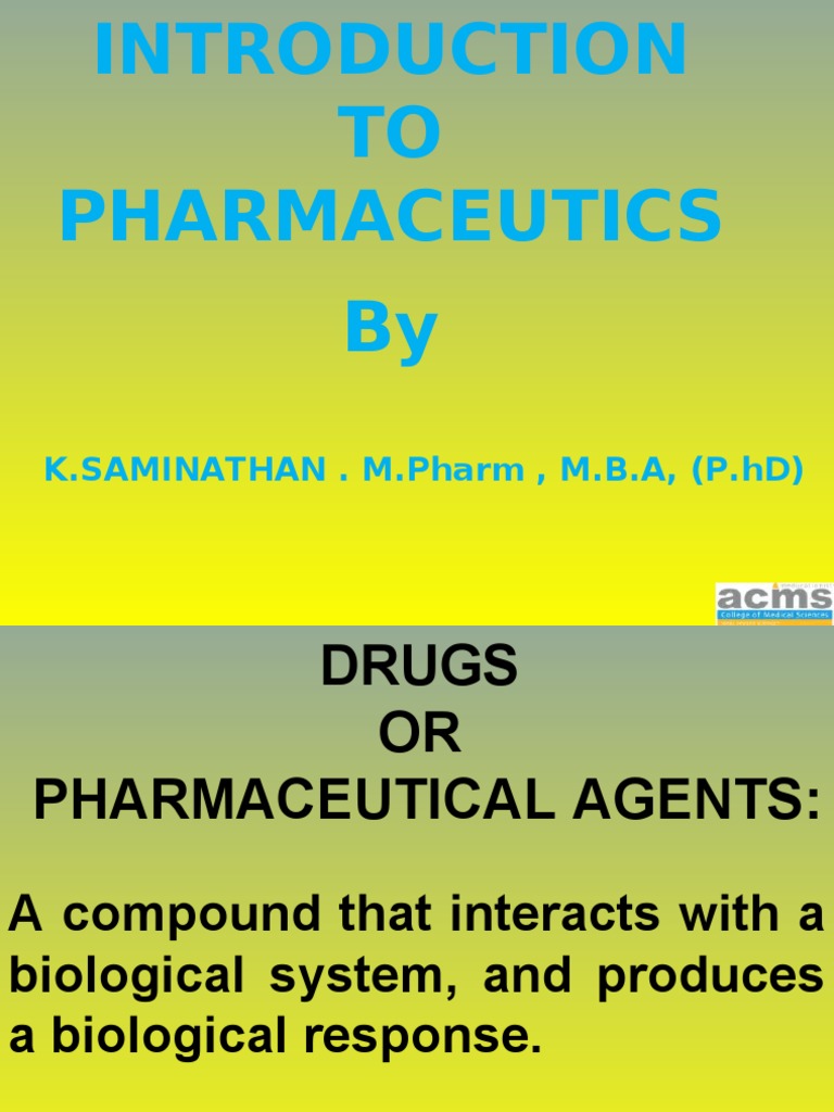 Introduction to Pharmaceutics Overview | PDF