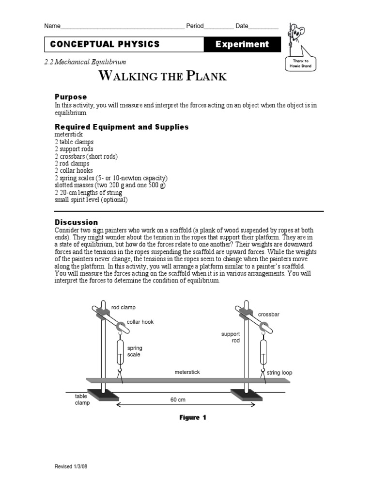Physics Walking The Plank | PDF | Weighing Scale | Tension (Physics)