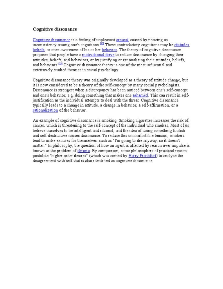 Cognitive Dissonance | PDF | Self-Improvement | Science & Mathematics