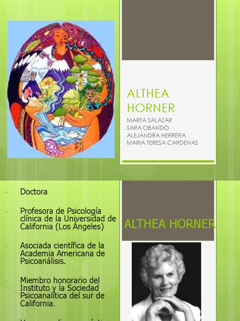 Relaciones objetales en Althea Horner | PDF | Teoría de apego ...