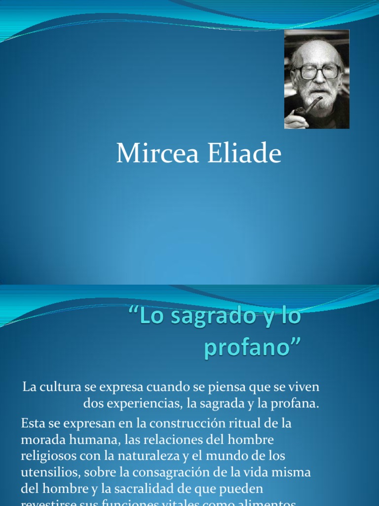 Lo Sagrado y lo Profano en Eliade | PDF | Sagrado | Homo Sapiens