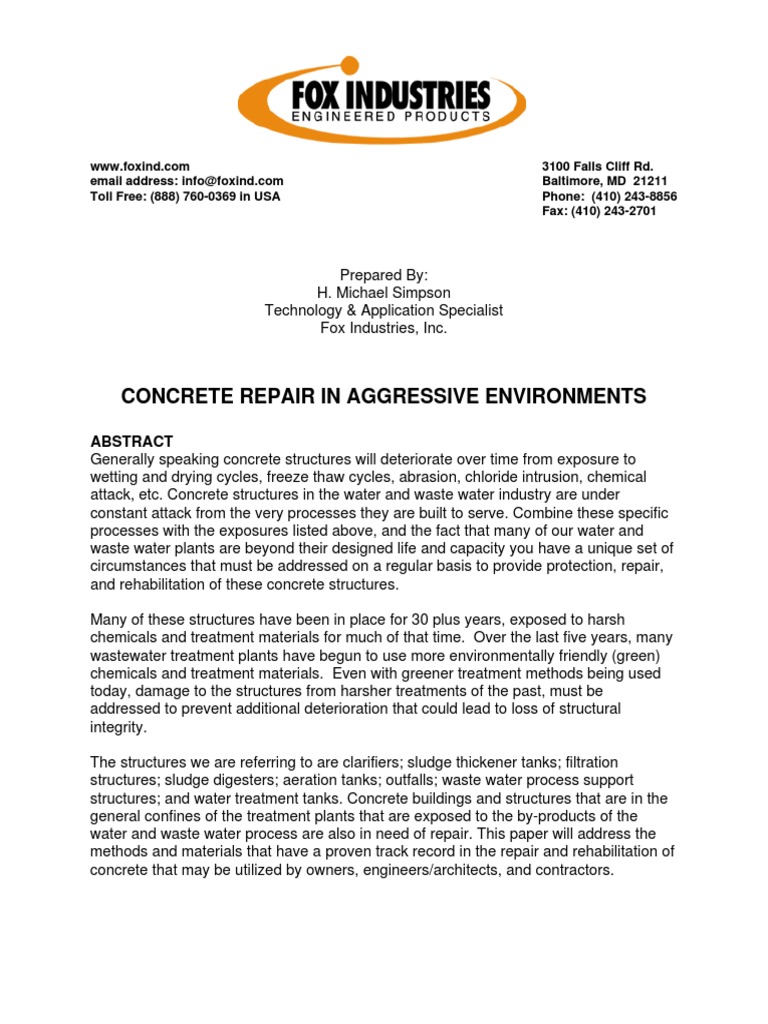 Concrete in Aggressive Environments Paper | PDF | Epoxy | Concrete