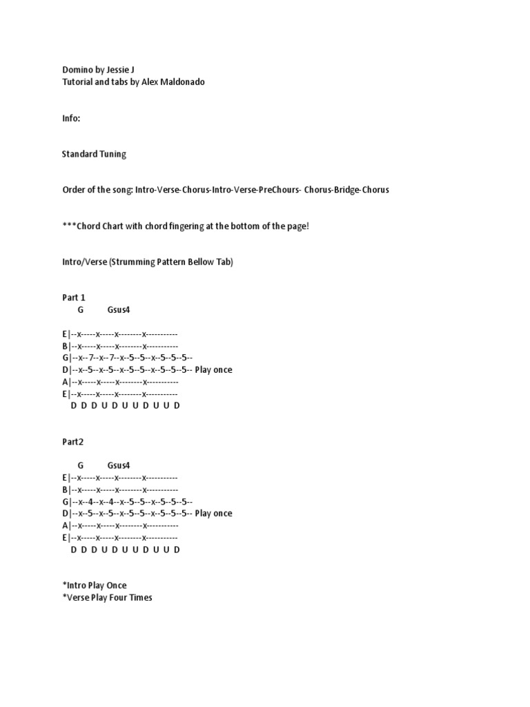 Domino Guitar Chords