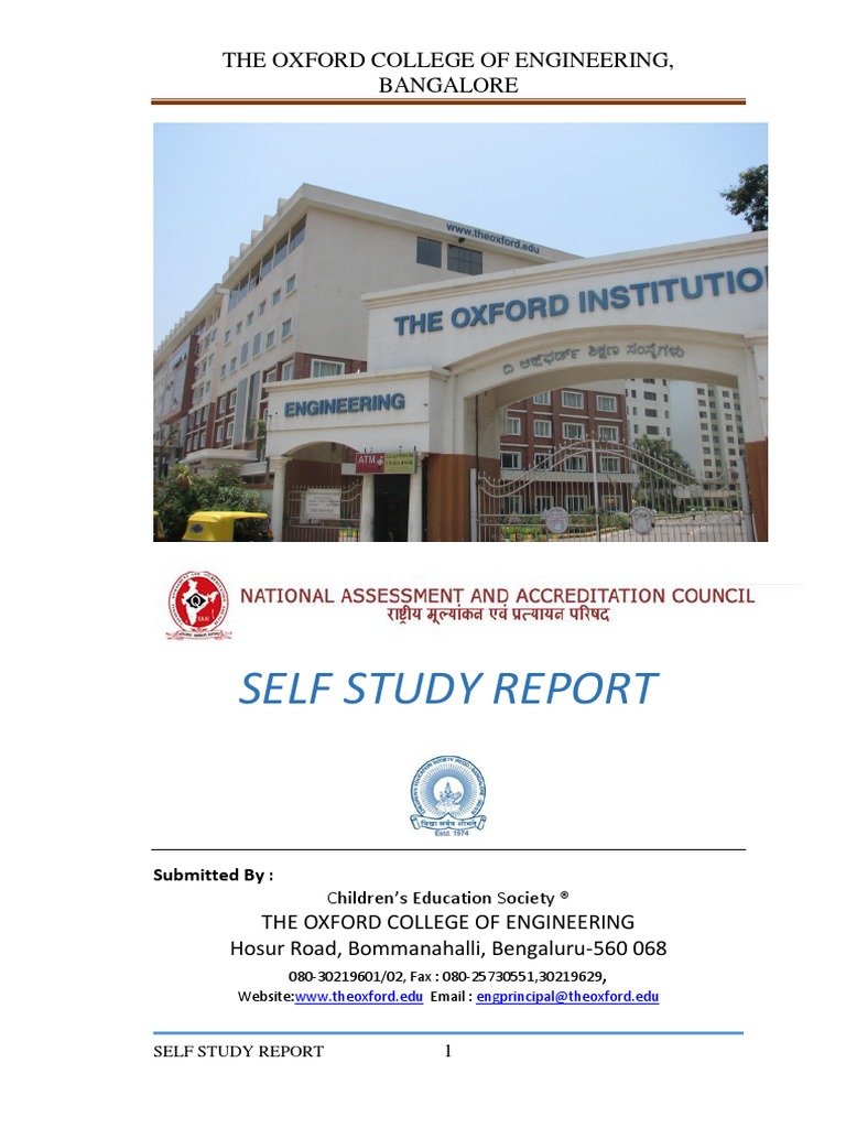 The Oxford College of Engineering SSR | PDF | Curriculum | Academia
