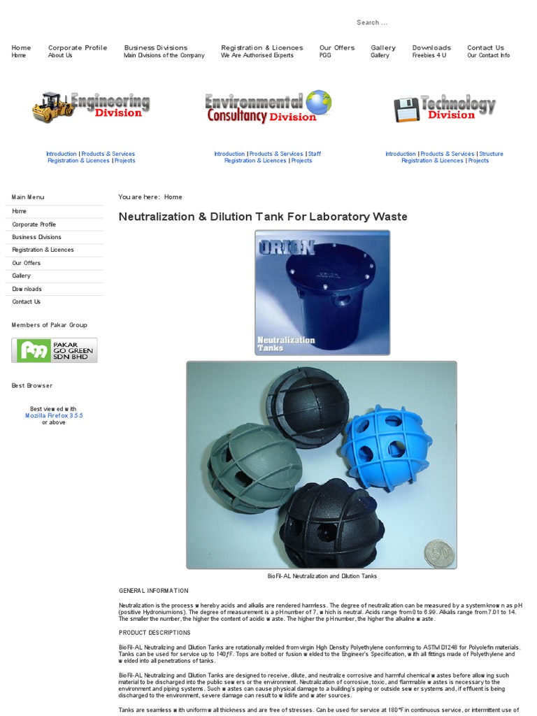 Neutralization & Dilution Tank for Laboratory Waste | Ph | Acid