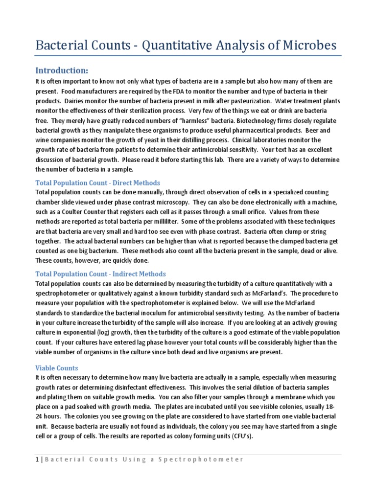 Bacterial Counts | Bacteria | Microbiology