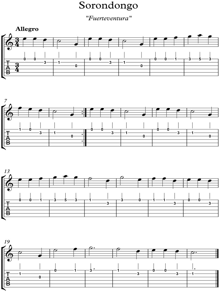 Sorondongo TAB | PDF