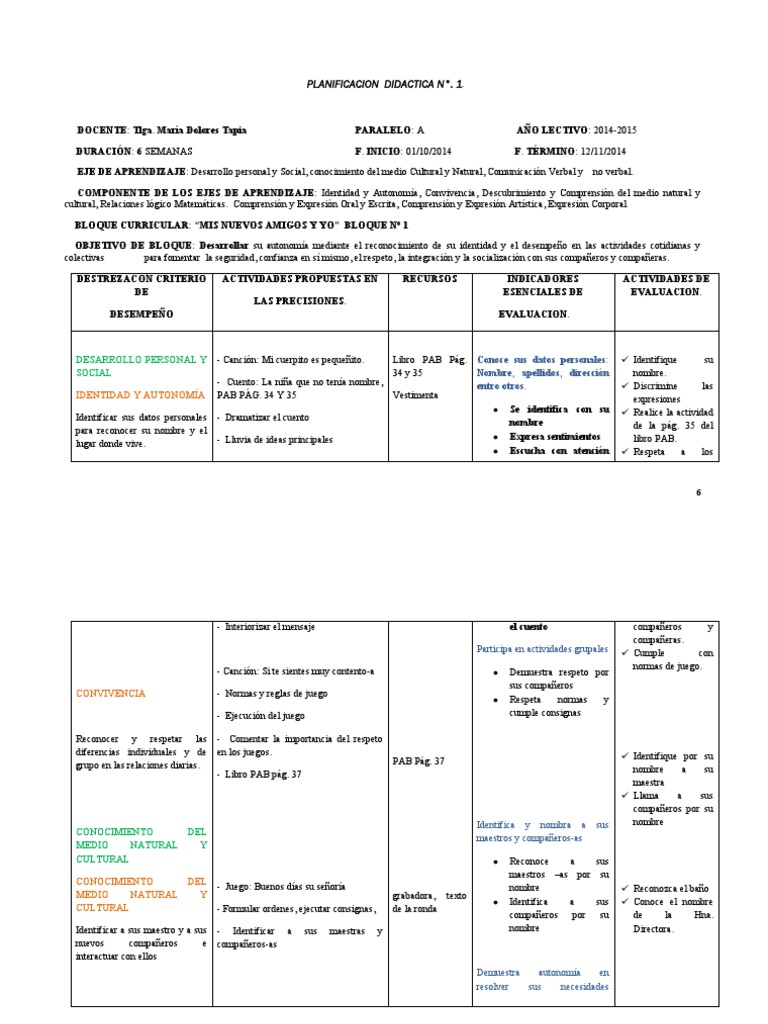 Planificación Preparatoria | PDF | Dibujo | Ritmo